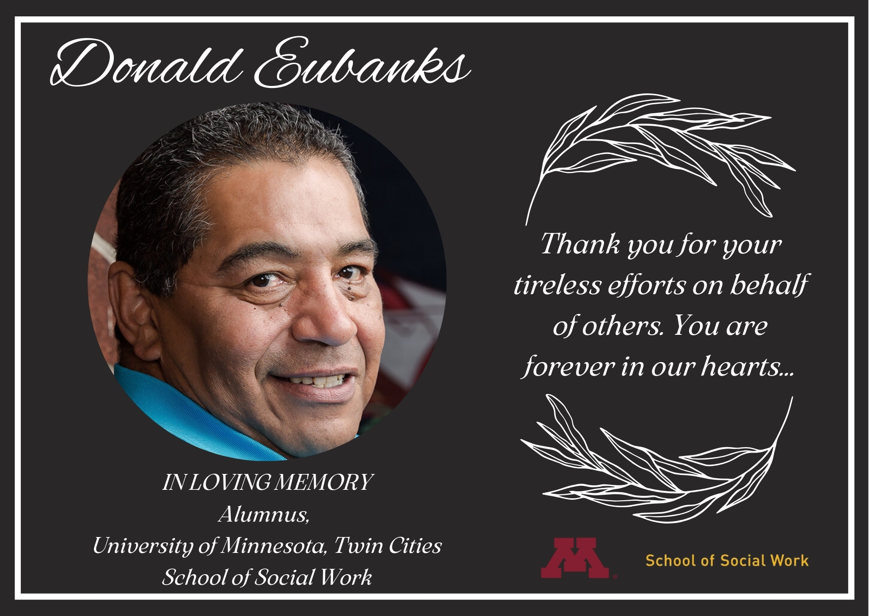 In Loving Memory: Donald Eubanks | School of Social Work In Loving Memory: Donald Eubanks | School of Social Work